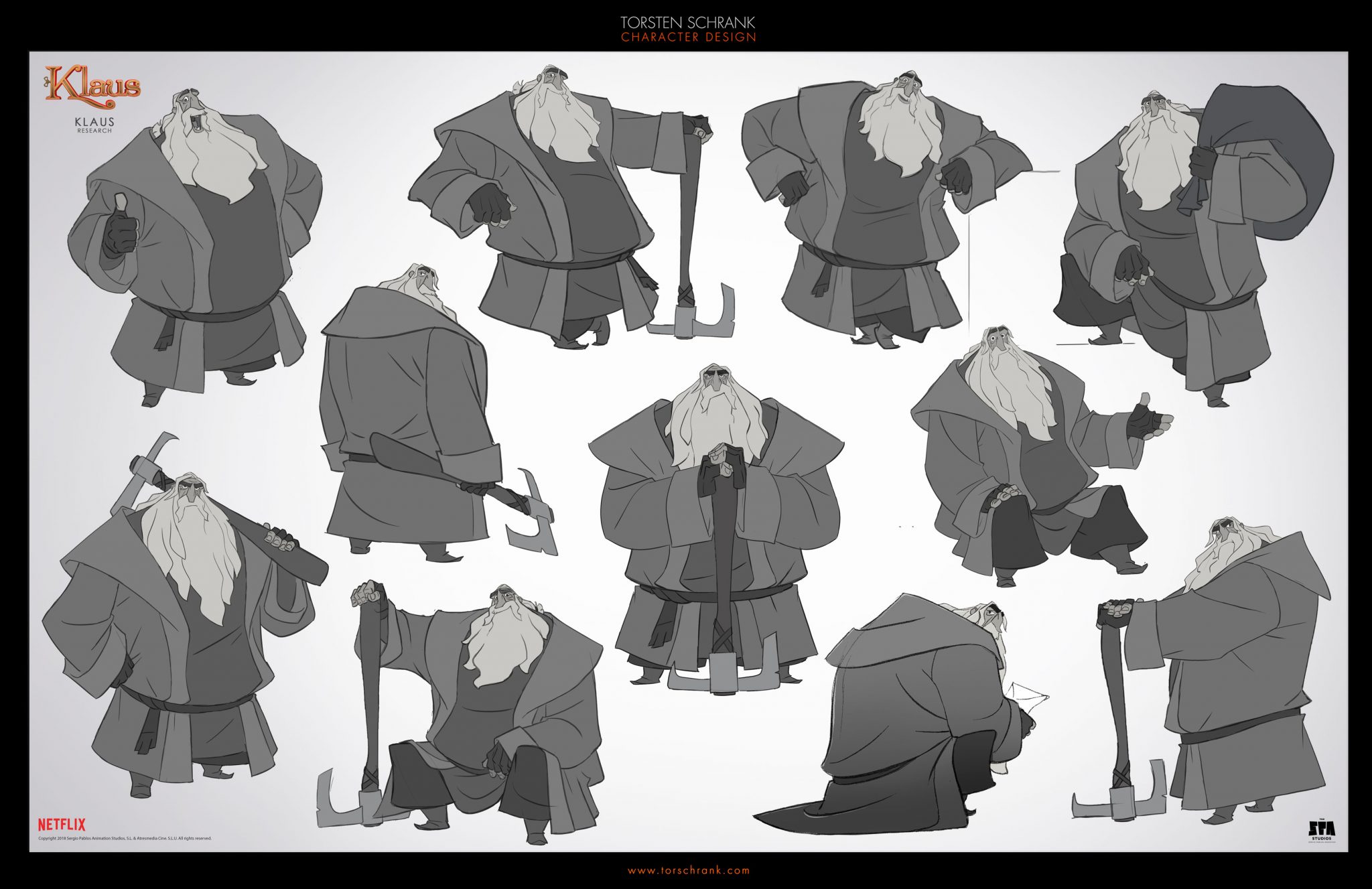 KLAUS (NETFLIX) - TORSTEN SCHRANK CHARACTER DESIGN